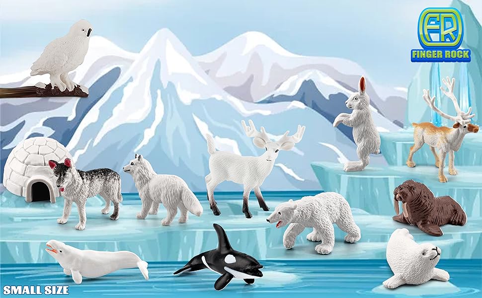 Amazon.com: Arctic Animal Figurines Toys Playsets 12 Pcs Ocean Animal Mini Polar Animal Figures ...