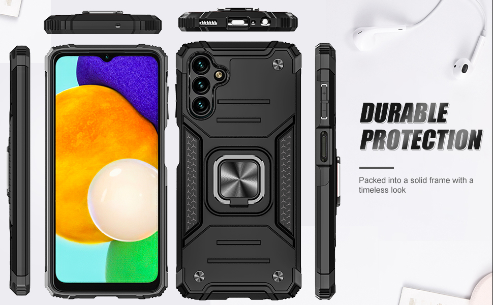 LeYi for Samsung Galaxy A13 5G Case with 2 Pack Tempered Glass Screen Protector, Kickstand Stand ...