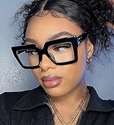 Amazon.com: Breaksun Oversized Blue Light Glasses for Women Fashion ...