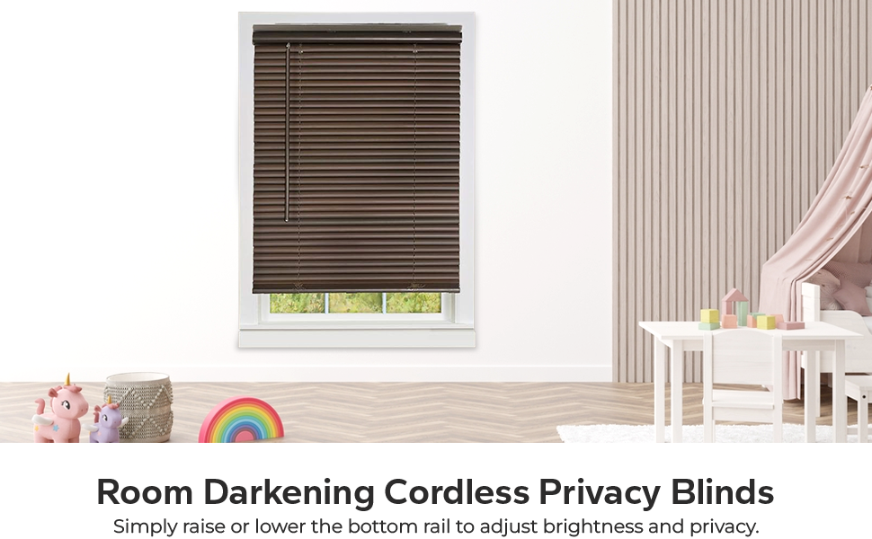 Amazon.com: PowerSellerUSA 1" Vinyl Slats Room Darkening Cordless ...