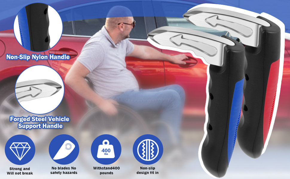 2Pcs Car Door Assist Handle Vehicle Support Handle for Elderly 2 in 1 ...