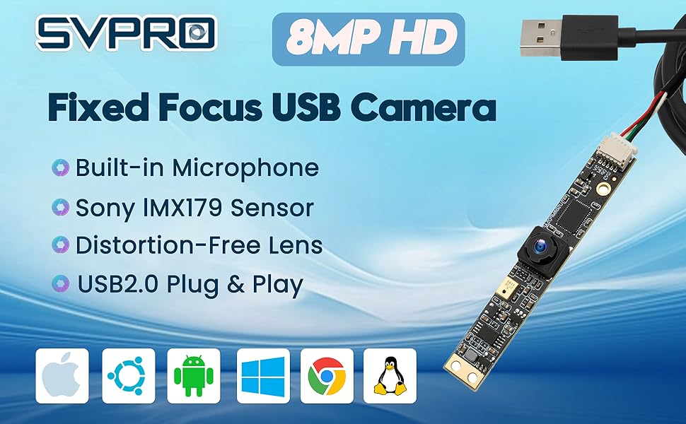 Amazon.com: SVPRO 8MP USB Camera Module with Microphone, 102 Degree Wide Angle Laser Engraver ...