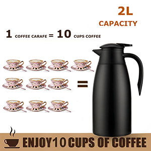 Amazon.com: Tgvasz 68Oz Insulated Carafe for Hot Liquids/Thermal Coffee Carafe, Airpot Stainless ...