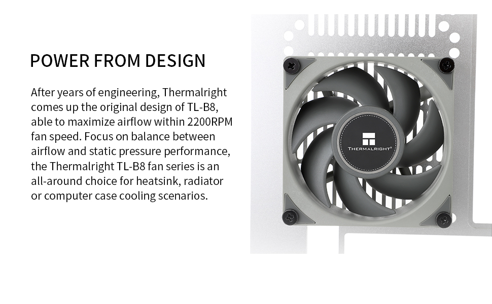 Thermalright TL-B8 CPU Fan Computer Case Fan Quiet 4pin PWM PC Fan, 80mm Silent Cooler Fan ...