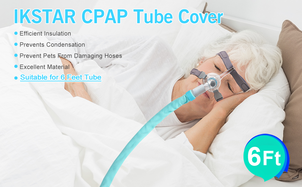 IKSTAR CPAP Tube-Cover 6ft [Upgrade]- Full Zippered Insulator Wrap Prevent Rainouts - CPAP Hose ...