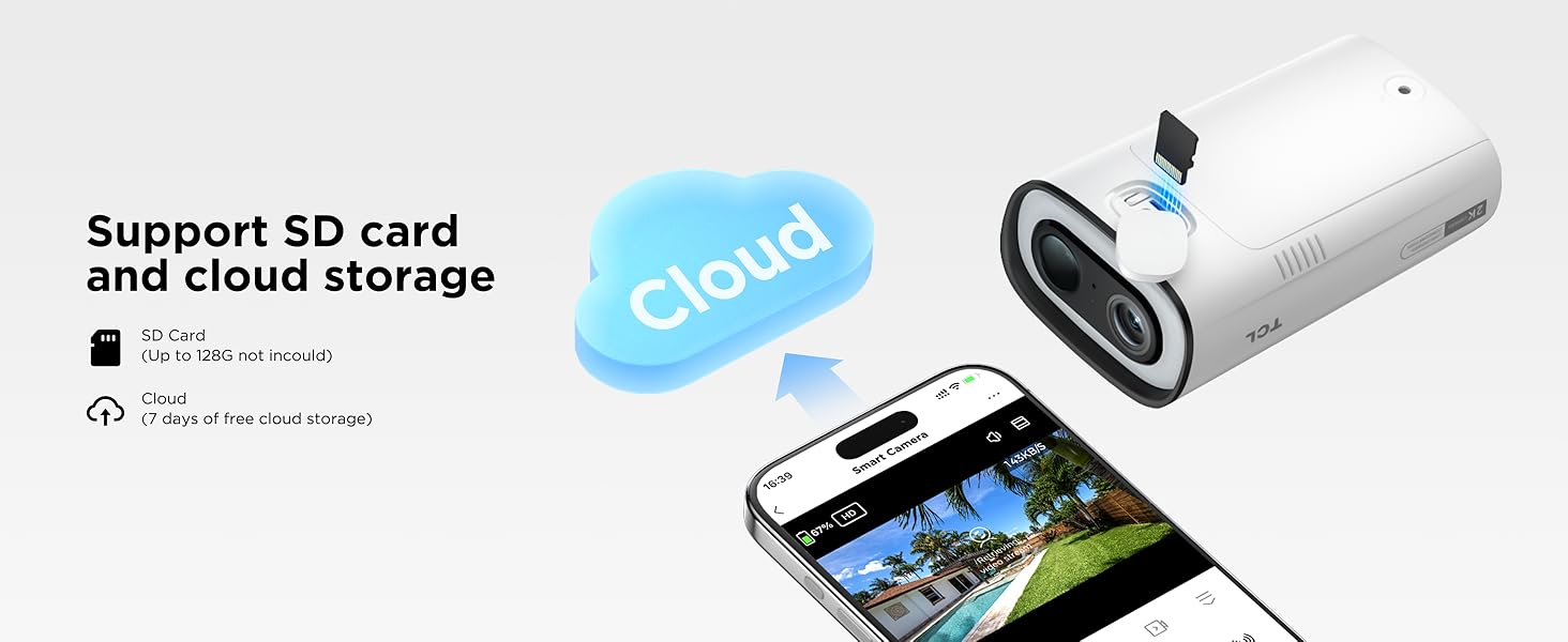 Amazon.com : TCL 2K Solar Security Camera Cam B1, Wireless Outdoor Wi-Fi Camera, Solar-Powered ...