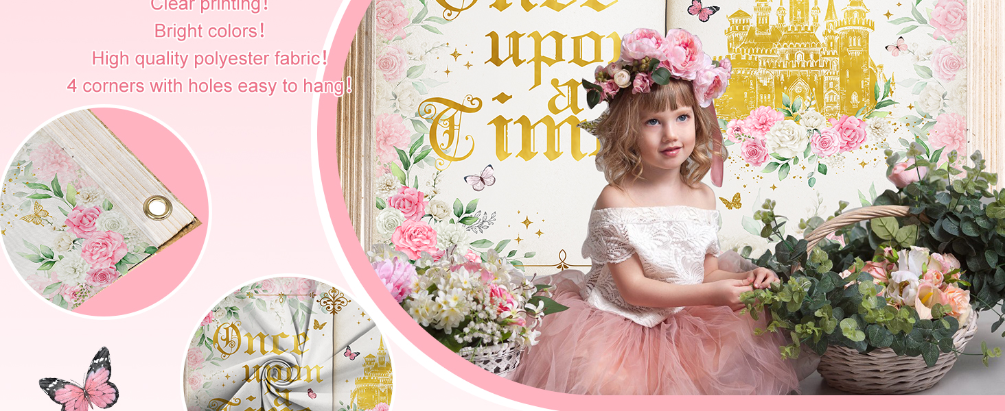 Amazon.com: Avezano Once Upon a Time Backdrop Fairytale Book Backdrop ...