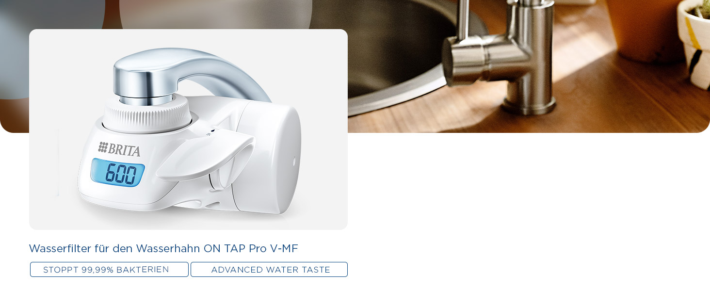 BRITA Wasserfilter für Wasserhahn ON TAP Pro V-MF inkl. 1 Filterkartusche (600l) - reduziert 99 ...