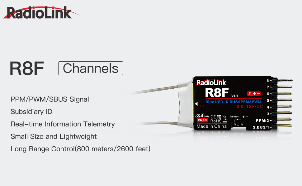 Amazon.com: Radiolink R8F 8 Channels 2.4Ghz RC Car Receiver SBUS/PWM/PPM Voltage Telemetry Long ...