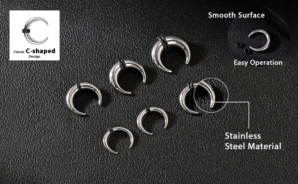 Amazon.com: 6ixGosh 6G Septum Pincher Tapers Septum Rings Stainless Steel Pincher Septum ...