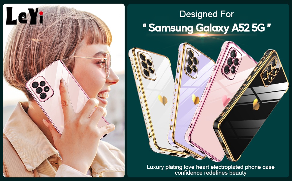 Amazon.com: LeYi for Galaxy A52 5G Phone case: with Tempered Glass Screen Protector [2 Pcs ...