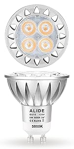 Amazon.com: ALIDE 5W MR16 5000K Daylight White Led Bulbs GU5.3, MR16 20W-50 Watt Halogen ...