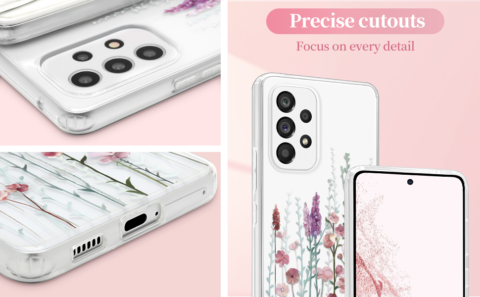 Gronda Case for Samsung Galaxy A53 Case Clear, Shockproof Protective Slim Soft Drop Protection ...