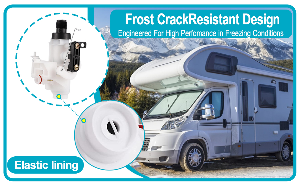 Premium 31705 RV toilet water valve kit, leak-proof and freeze-crack resistant RV toilet parts ...