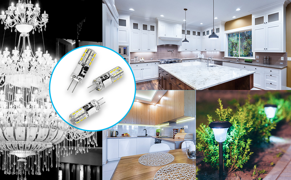 SCHERARX 10 Pcs G4 LED Bulbs, Daylight White 6000K Landscape Bulbs, 1.5W AC/DC 12V JC Bi-Pin ...