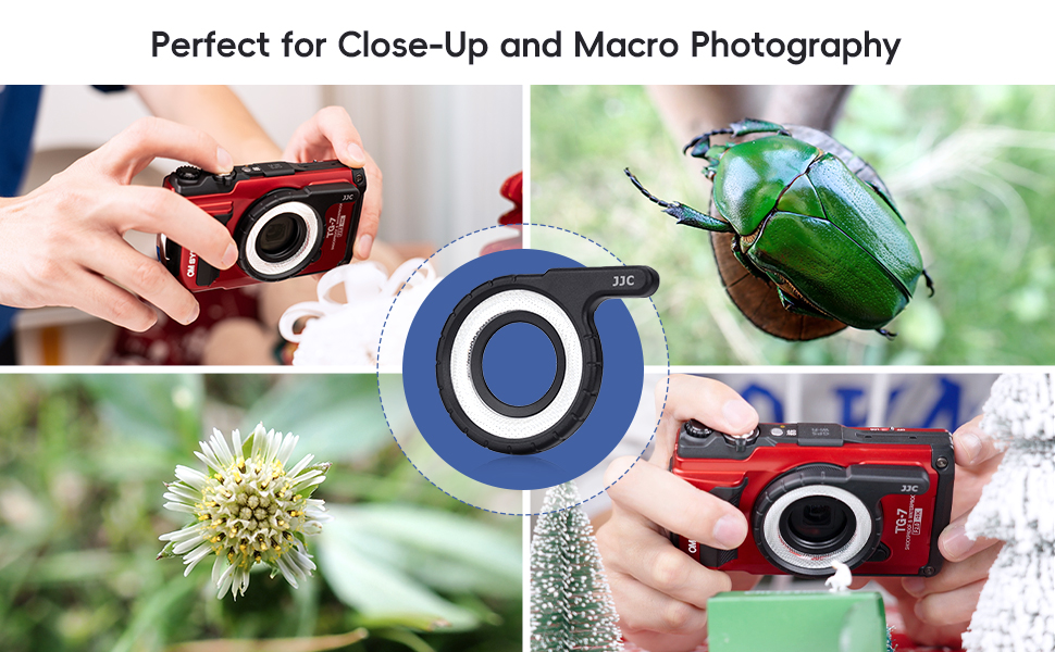 JJC LED Light Guide Ring for Olympus Tough TG-7 TG7 TG-6 TG6 TG-5 TG5 TG-4 TG4 TG-3 TG3 TG-2 TG2 ...