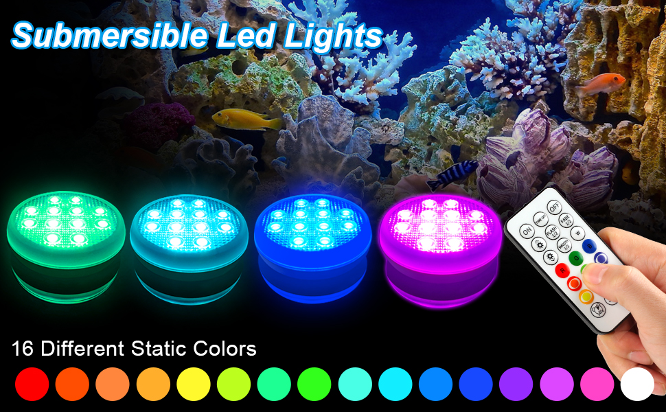 Amazon.com : TEPENAR Rechargeable Pool Lights with Remote: (4 Pack) Submersible Led Light IP68 ...