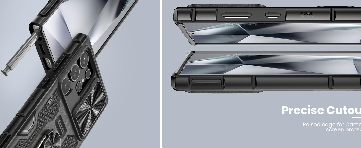 Amazon.com: VEGO for Galaxy S24 Ultra Case,with Slide Camera Cover Soft Microfiber Lining & Four ...