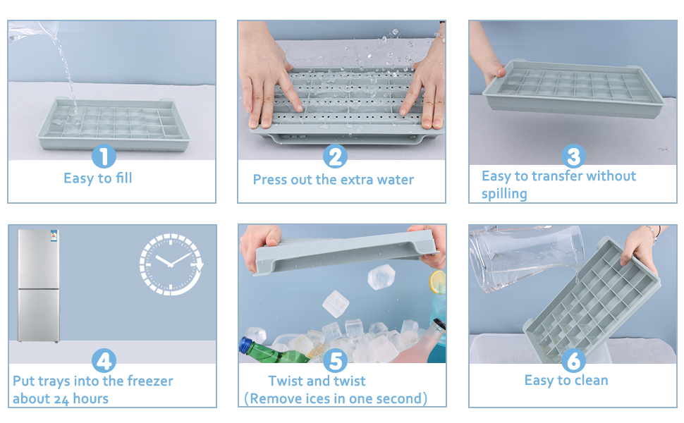 Amazon.com: WIBIMEN Ice Cube Trays, Upgraded Hexagon Ice Trays with Lid, Easy Fill Transfer ...