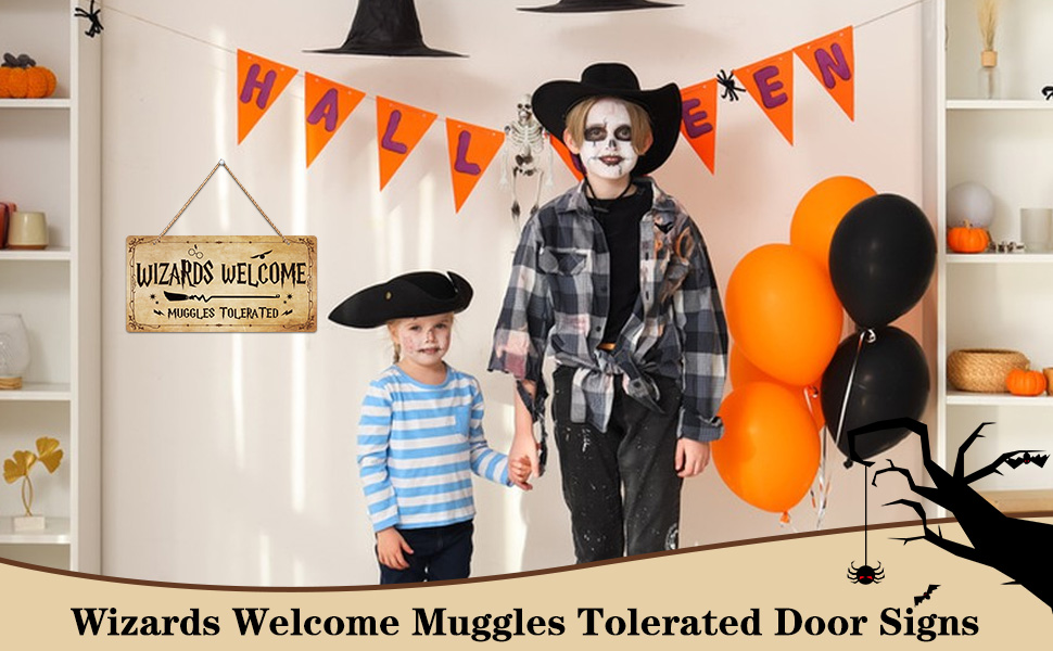 Amazon.com: D4DREAM Wizards Welcome Muggles Tolerated Door Signs 11.8"x 5.9" Vintage Hanging ...