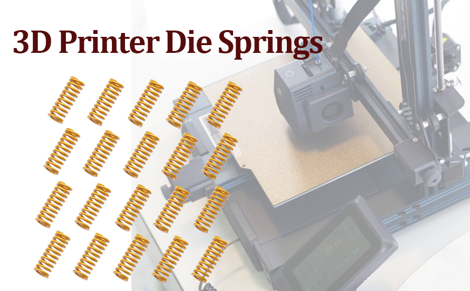 Ruibapa 20pcs Yellow 3D Printer Die Springs 8mm OD 20mm Long Light Load ...