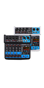 Amazon.com: BOMGE 04E karaoke Audio mixer,4 Channel Mixer With Dual UHF Wireless Mic, Sound ...