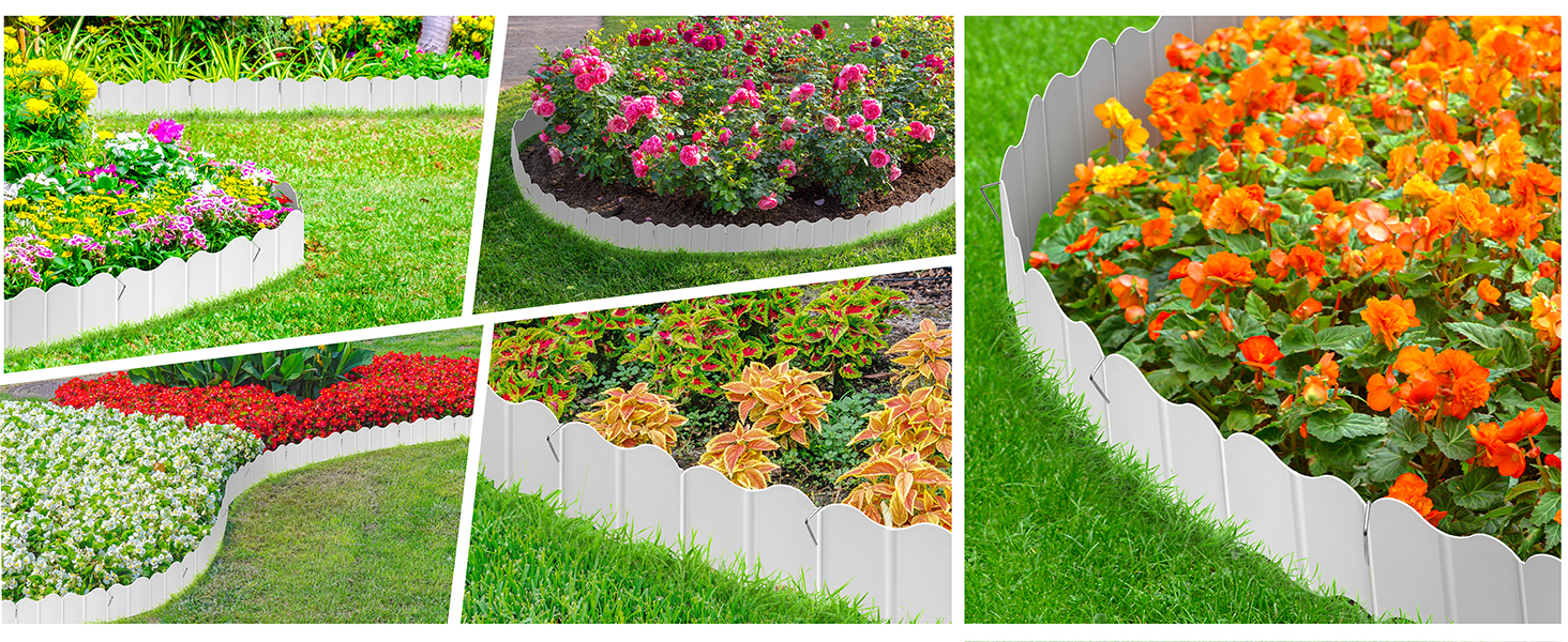 Amazon.com : HIKUIBU Garden Edging Border, 25PCS Plastic No Dig Landscape Edging Border, 13.12ft ...