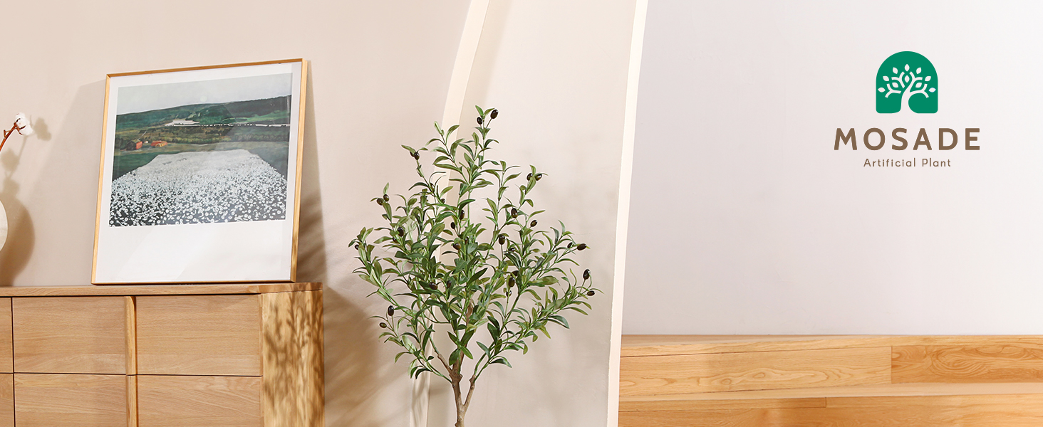 Amazon｜MOSADE オリーブ プレミアム 光触媒 消臭 フェイクグリーン ※鉢は取り外し不可 人工 観葉植物 観葉樹 フェイク 造花 室内 ホーム・ベランダ・結婚 飾り用 お手入れ簡単 ...