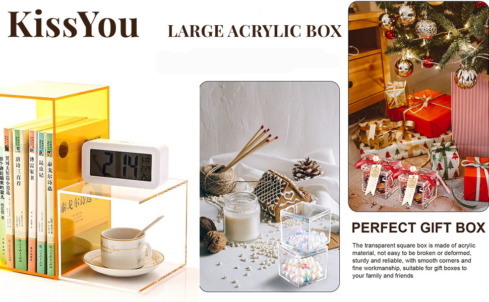 Amazon.com: Acrylic Box Clear Boxes with Lid 4 Packs 5.9x5.9x5.9Inch Large Acrylic Dispaly Box ...