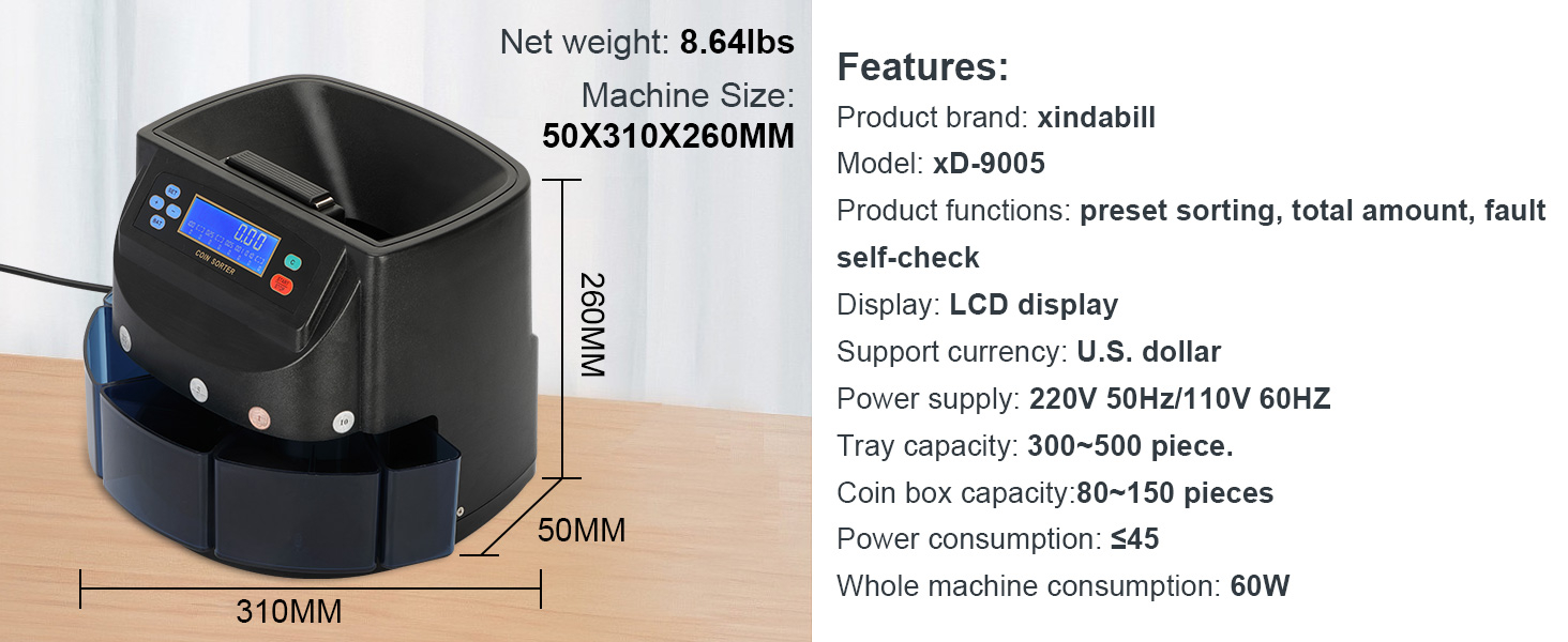 Amazon.com : Coin Counting and Sorting Machine Coin Counter Coin sorter Change Counter,can sort ...