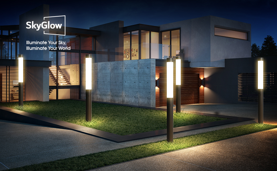 SkyGlow Outdoor Landscape Path Light, 71" Aluminum Line Voltage 20W 2200LM IP55 Waterproof Lawn ...