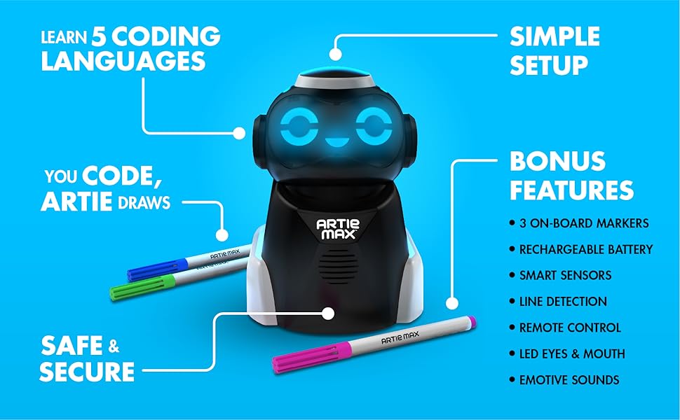 Amazon.com: Educational Insights Artie Max the Coding, Drawing Robot ...