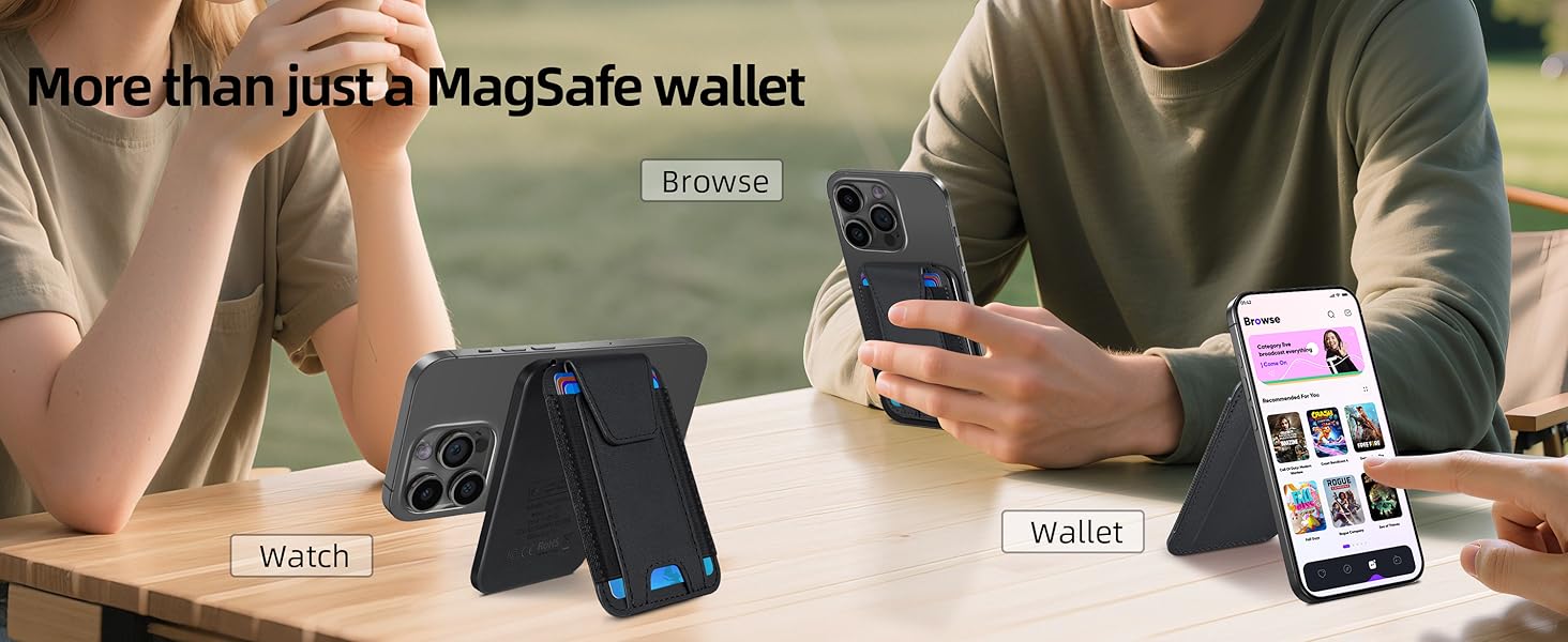 Amazon.com: ExtreLife for Magsafe Wallet, Works with Apple Find My, Magnetic Phone Wallet with ...