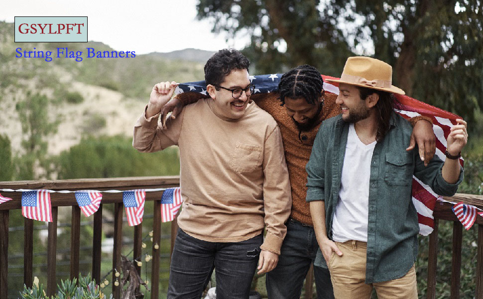 Amazon.com : GSYLPFT American Flags USA String Flag Banners for ...