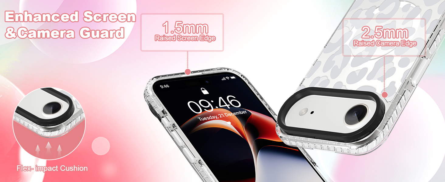 Amazon.com: ZIYE Clear Case for iPhone 17 Pro Max Compatible with Magsafe, White Leopard Design ...