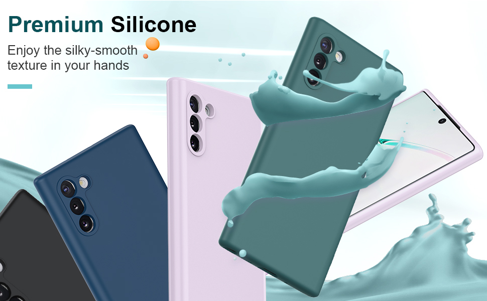 Amazon.com: LeYi for Galaxy Note 10 Case: Liquid Silicone Ultra Slim Shockproof Protective Case ...