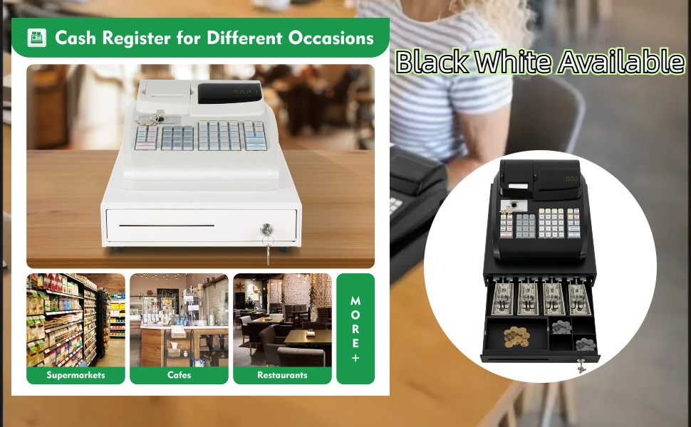 Amazon.com : Liffshsy 47 Keys Electronic Cash Register 200 PLU, Thermal ...