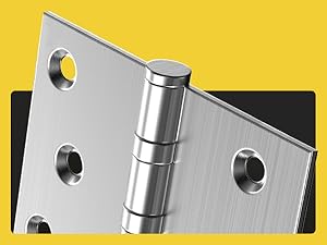 KOLET Ball Bearing Door Hinges, 4 x 4 Inches Door Hinges, Square Corner, Stainless Steel Hinges ...
