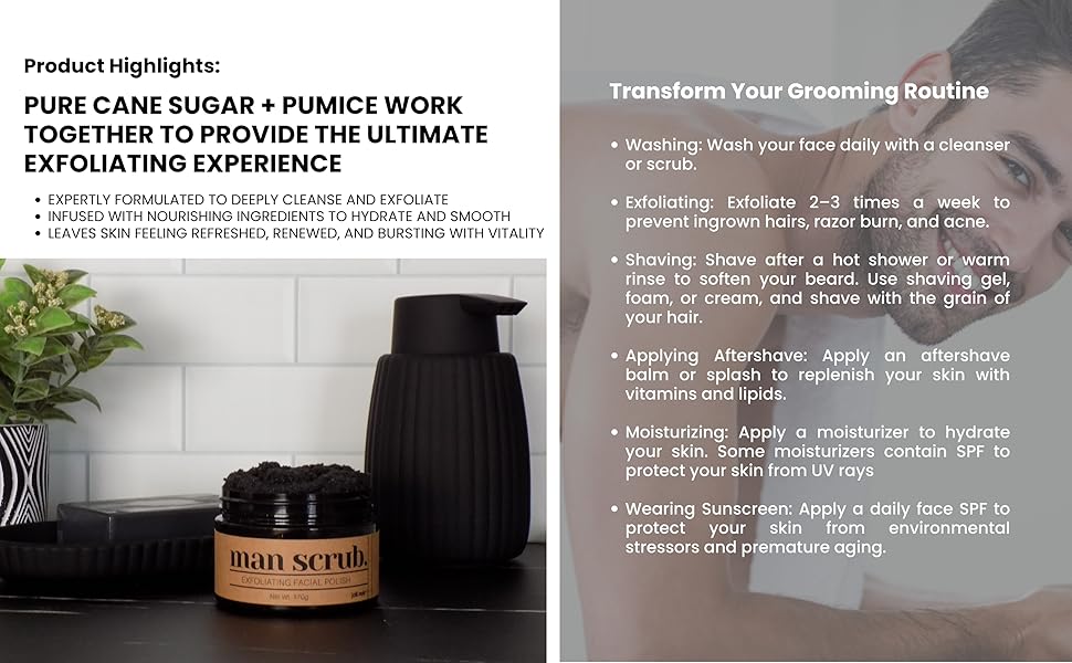 Amazon.com : Joli Noir - Face Scrub For Men - Mens Face Scrub Fight Acne, Detox & Exfoliate ...