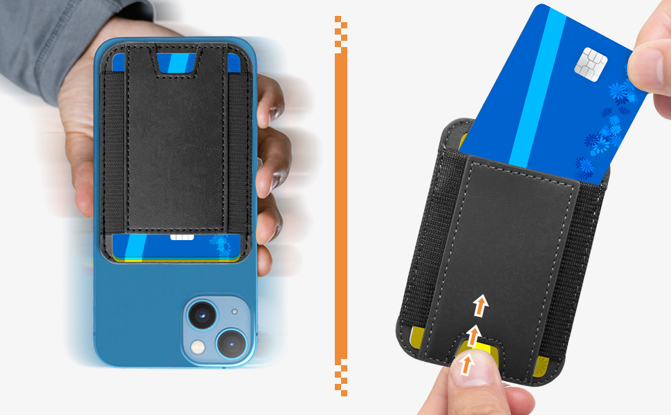 Amazon.com: Magnetic Wallet Card Holder Compatible with Apple MagSafe Wallet, 2 Pack Leather ...