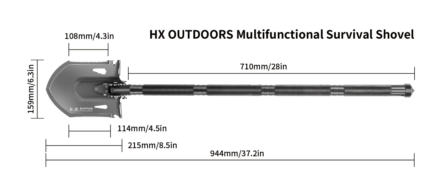 Amazon.com : HX OUTDOORS Survival Tactical Shovel, Multifunctional Folding Camping Shovels ...