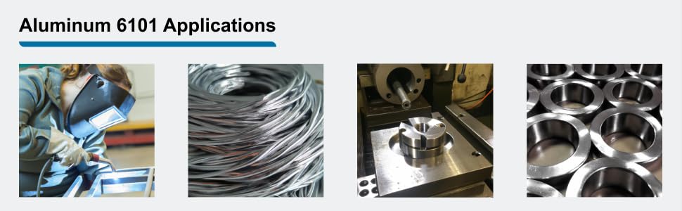 Amazon.com: 6101 Aluminum Rectangular Bar, Unpolished (Mill) Finish, T61 Temper, ASTM B317, 1/4 ...