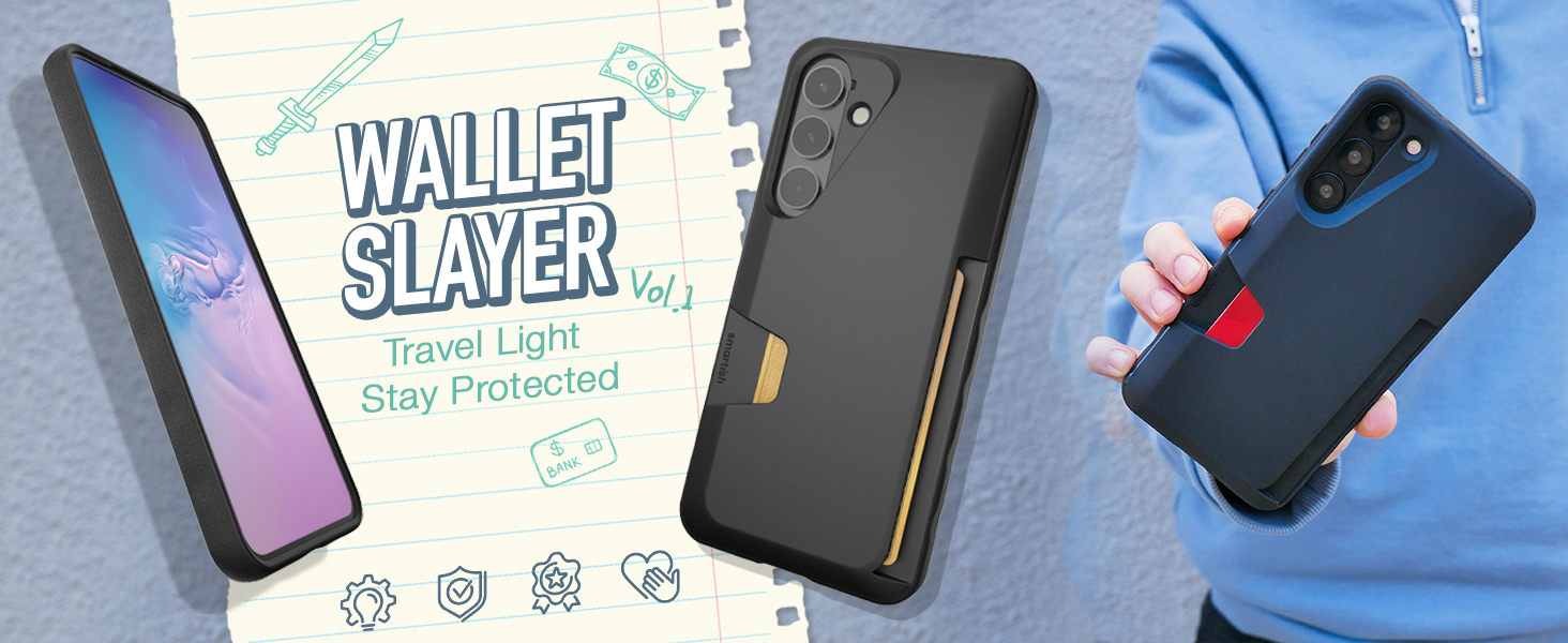Amazon.com: Smartish® Galaxy S24 Plus Wallet Case - Wallet Slayer Vol. 1 [Slim + Protective ...
