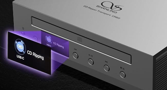 Amazon.co.jp: 【VGP2025受賞】Shanling CR60 CD Transport and Ripper シャンリン CDプレーヤー 再生 コンパクトトランスポーター CD ...
