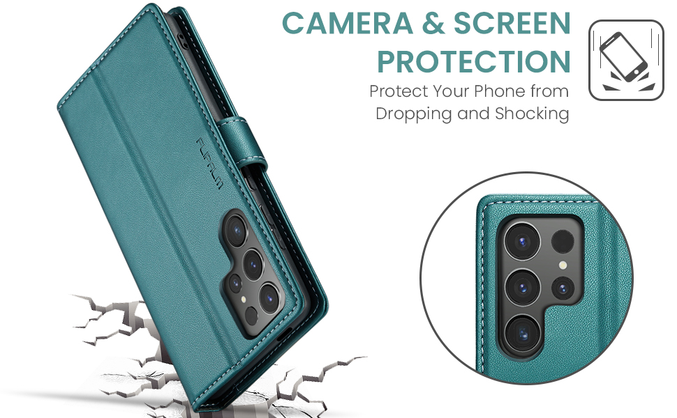 Amazon.com: FLIPALM Wallet Case for Samsung Galaxy S24 Ultra, RFID Blocking Credit Card Holder ...