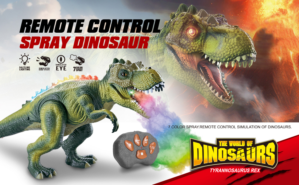 Amazon.com: LINEQIC Remote Control Dinosaur Toys for Kids 3-5-7, Upgraded T Rex with Changing ...