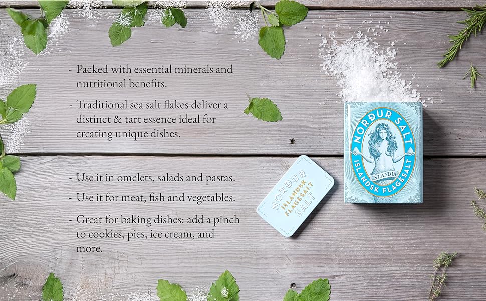 Amazon.com : Nordur Salt Arctic Sea Salt Flakes Premium Icelandic Flake Salt, Premium Tin Can 8 ...