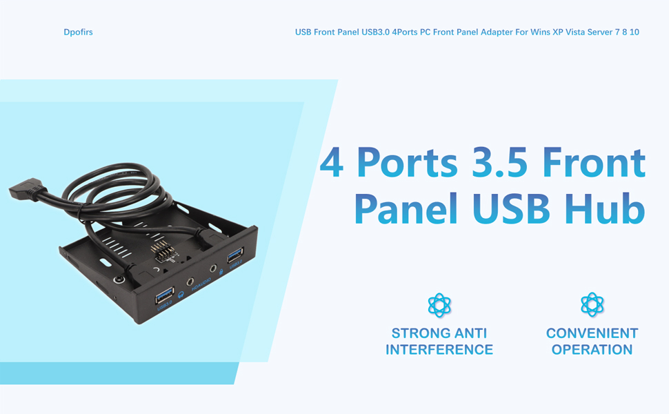 Dpofirs 3.5 Front Panel USB Hub, USB Front Panel USB3.0 4Ports PC Front Panel Adapter For Wins ...