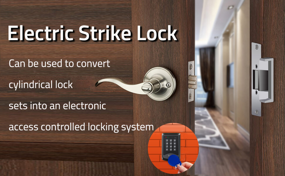 Amazon.com : Door Access Control System RFID Keypad Electric Strike Lock Kit with Exit Button ...
