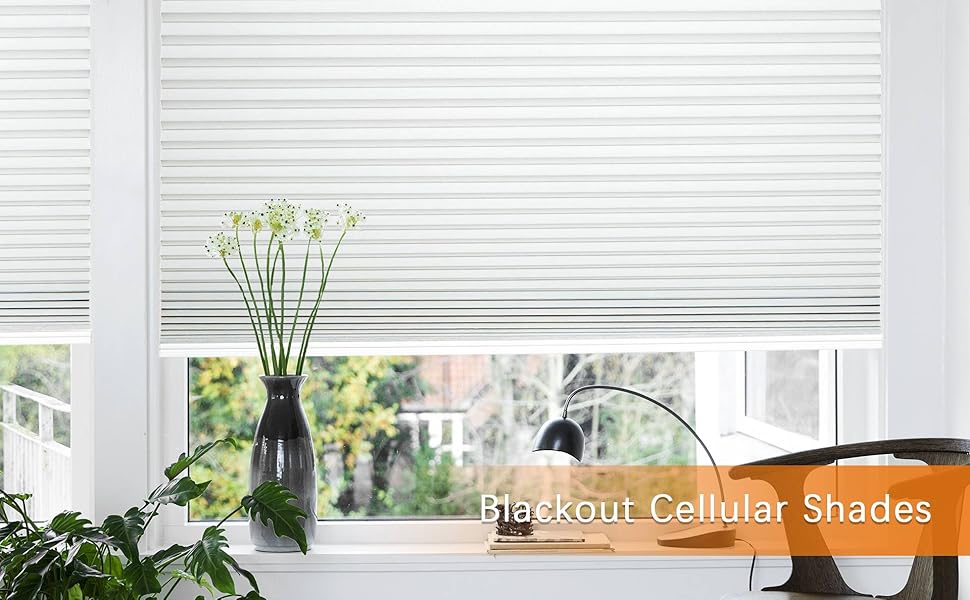 Amazon.com: Persilux Custom Size 100% Blackout Cordless Cellular Shades & Blinds Honeycomb ...